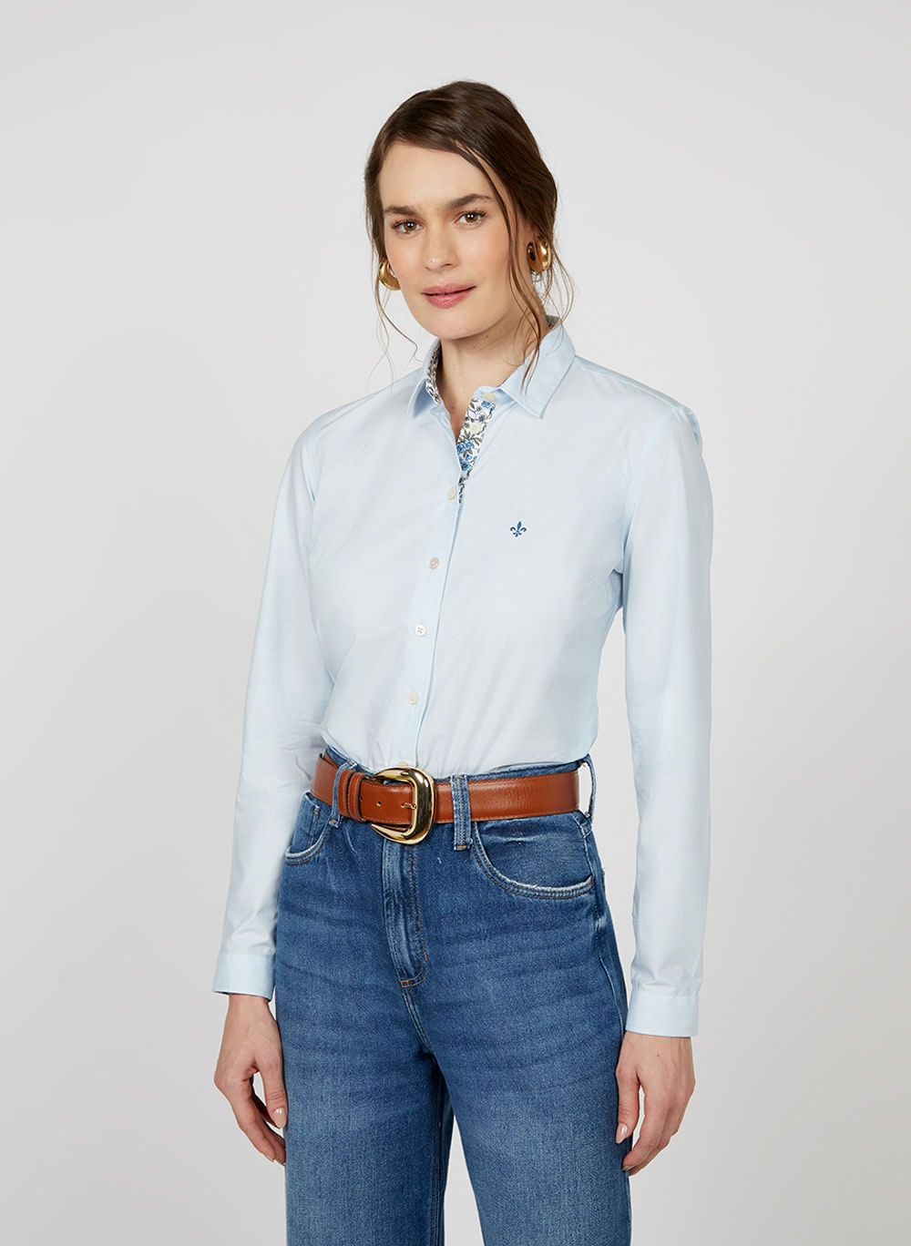 Camisa Regular Floral Dudalina Feminina