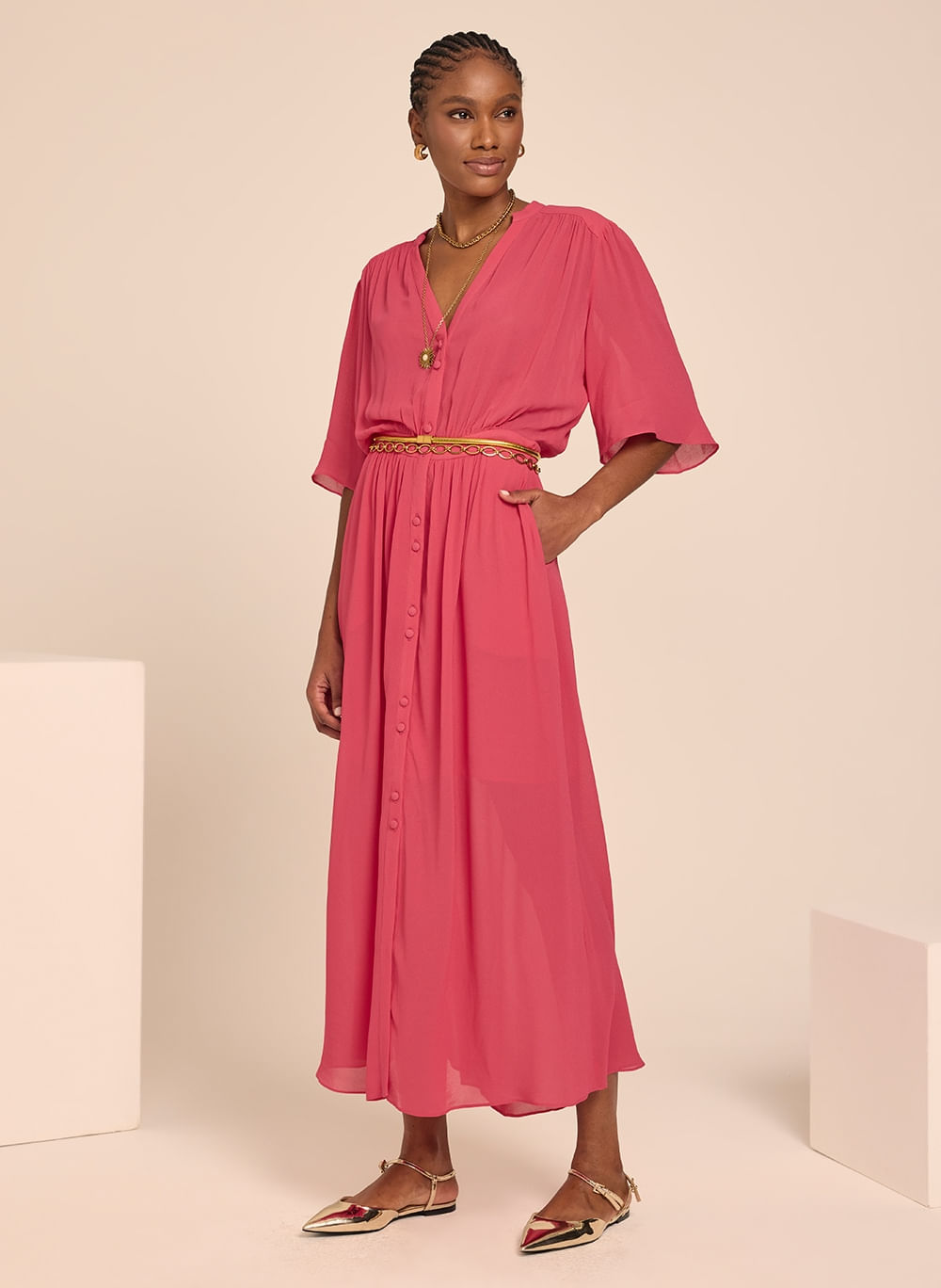 Vestido Le Lis Duda Midi Feminino