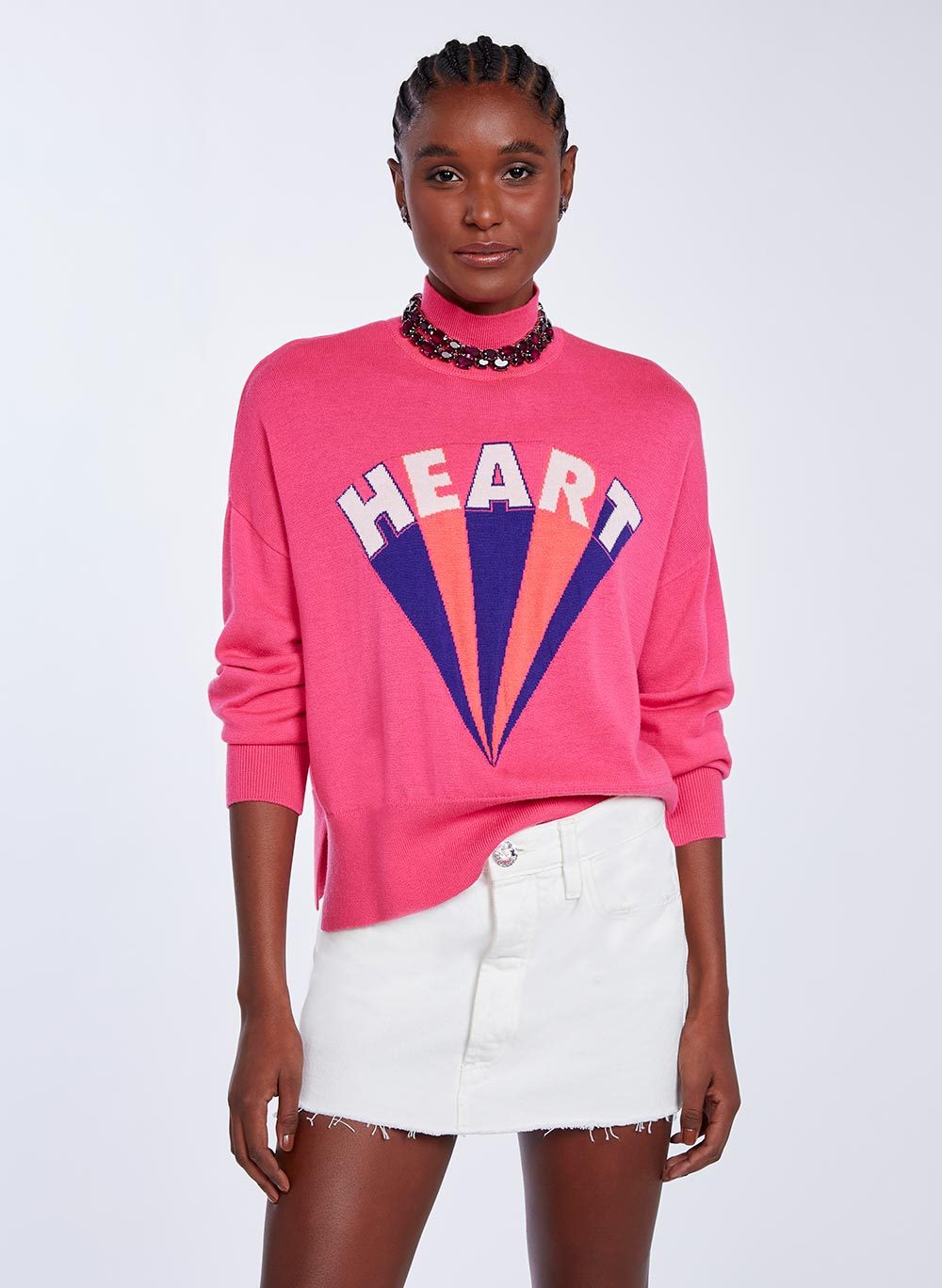 Blusa Intarsia Heart Tricot Bo.Bô Feminino